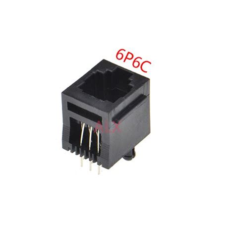 10pcs Rj11 Telephone Female Socket 180 Degrees Ver Vicedeal