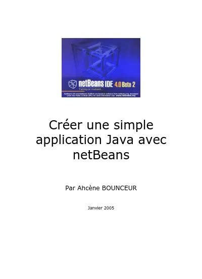 [pdf] cours créer une simple application java avec netbeans formation