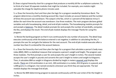 Solved 4 Draw A Typical Hierarchy Chart For A Program That Chegg Com