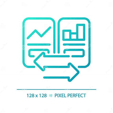2d blue thin line gradient graph comparisons icon stock vector