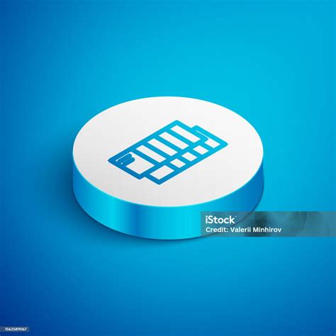 아이소메트릭 라인 팬톤 팔레트 책 견본 페인트 아이콘은 파란색 배경에 분리되어 있습니다 레인보우 팬톤 페인트 테이블 흰색 원 버튼입니다 벡터 3차원 형태에 대한 스톡 벡터