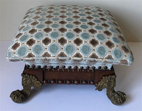 Pair Of French Mahogany And Brass Footstools At 1stdibs