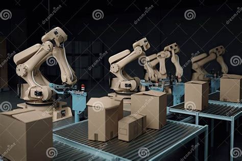 packaging and sorting robot in motion sorting packages into different