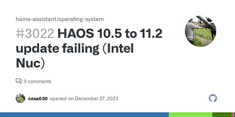 Haos 10 5 To 11 2 Update Failing Intel Nuc · Issue 3022 · Home Assistant Operating System