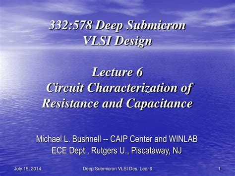 Ppt 332 578 Deep Submicron Vlsi Design Lecture 6 Circuit