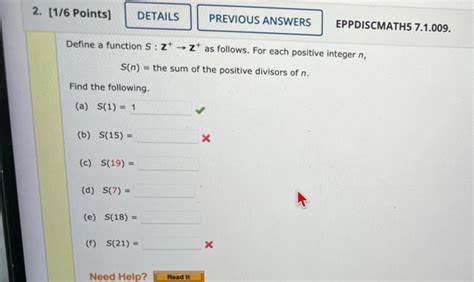 solved 2 1 6 points details previous answers eppdiscmath5