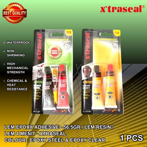 Jual Lem Epoxy Lem Resin Lem 4menit Warna Grey Clear Setara Dextone