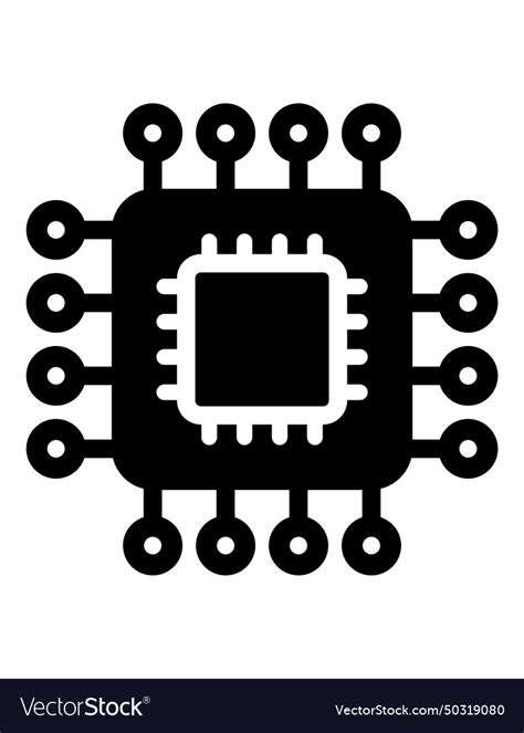 Microchip Flat Icon Isolated On White Background Vector Image