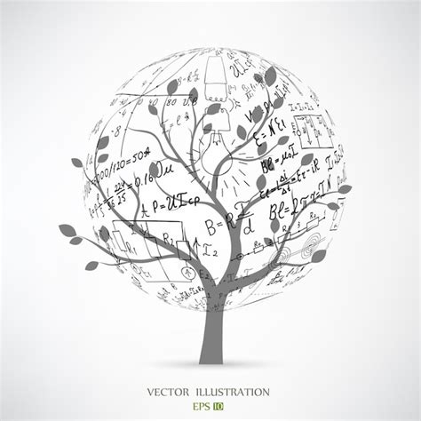 Premium Vector Mathematical Equations And Formulas On The Tree Science