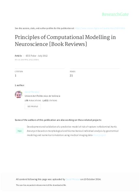 Pdf Principles Of Computational Modelling In Neuroscience Book Reviews