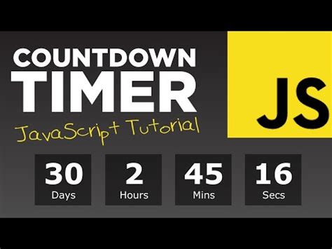 Simple Countdown Timer Using JavaScript - #97 - YouTube