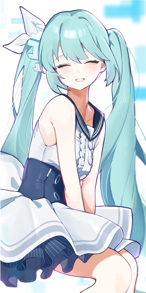 Safebooru 1girl Absurdres Aqua Hair Blue Archive Blue Sailor Collar