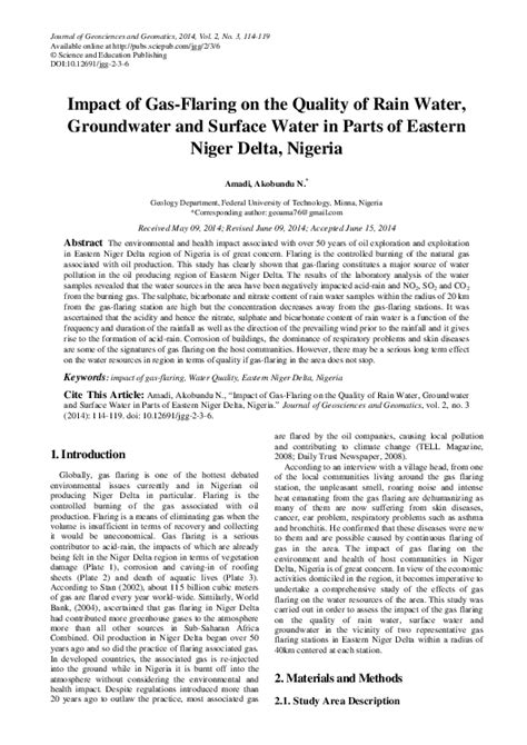 Pdf Hydrogeochemical Assessment Of Groundwater Quality In Parts Of The Niger Delta Nigeria