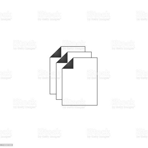 Three Document Paper Document Stack Copy Document Concept Vector Illustration Isolated On White