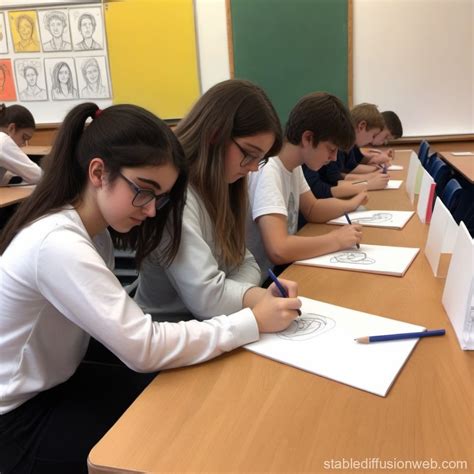 Students Collaborating On Project Stable Diffusion Online