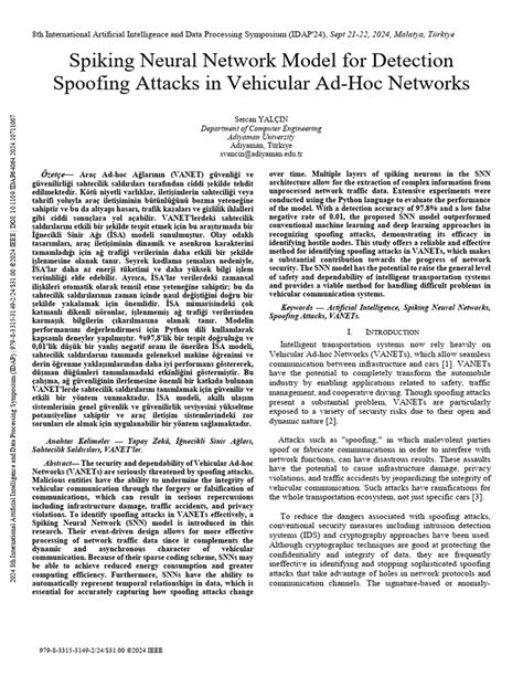 Spikingneuralnetworkmodelfordetectionspoofingattacksin
