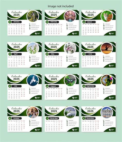 Premium Vector Table Calender Design 2025