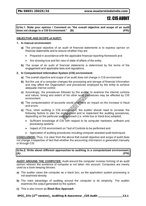 CIS Audit AUDCIS Bs Accountancy Studocu