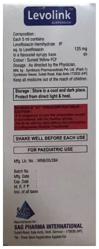 Levaquin Levofloxacin Oral Solution Silk Pharmacy