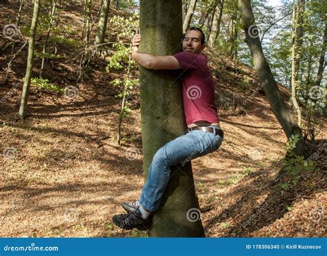 Man Love Nature Hug Tree Forrest Save Planet Stock Photo Image Of Earth Emotion