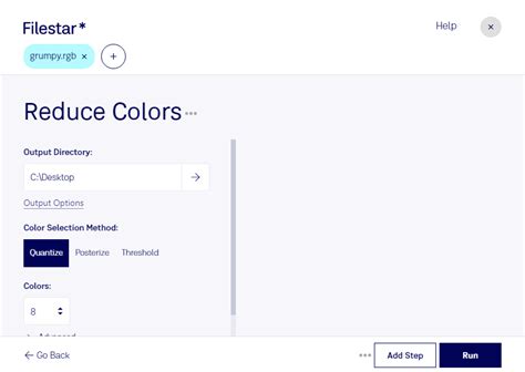 Filestar Reduce Rgb Colors