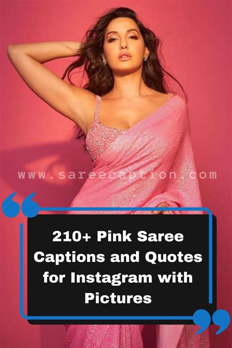 Pink Saree Captions And Quotes For Instagram With Pictures In Pink Saree Saree