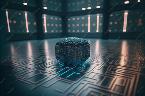 premium photo ai machine learning big data network connection