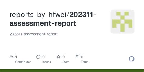 github reports by hfwei 202311 assessment report 202311 assessment