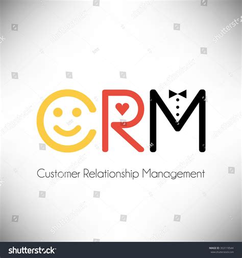 Customer Relationship Management Crm Icon Vector Stock Vector 353119544