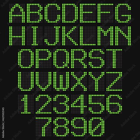lcd letters and numbers for a electronic devices digital glowing