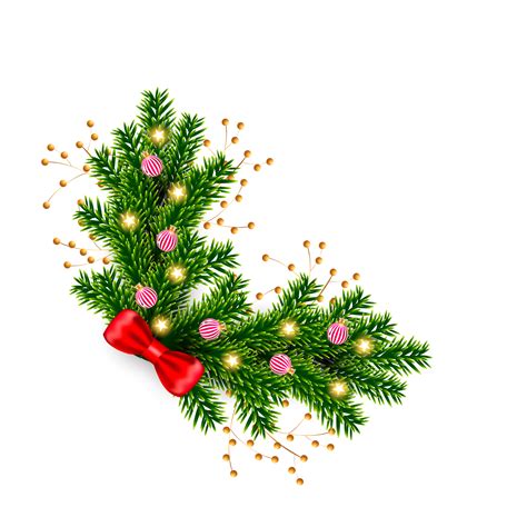 Navidad Esquina Decoraci N Con Navidad Bola Pino Rama Y Nieve Flexionar Png