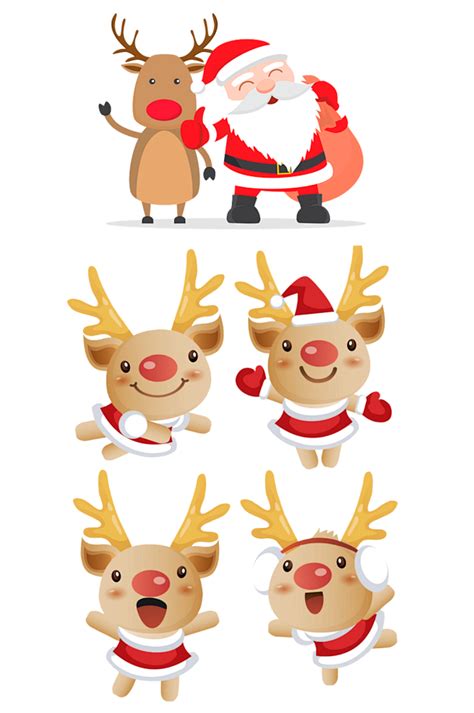 圣诞卡通小鹿元素