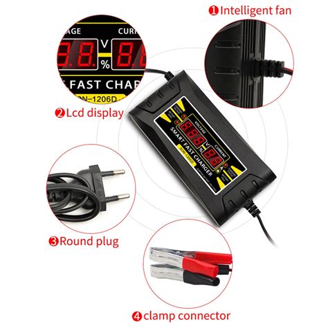 V A LCD Display US EU Plug Lead Acid Battery Ch Grandado