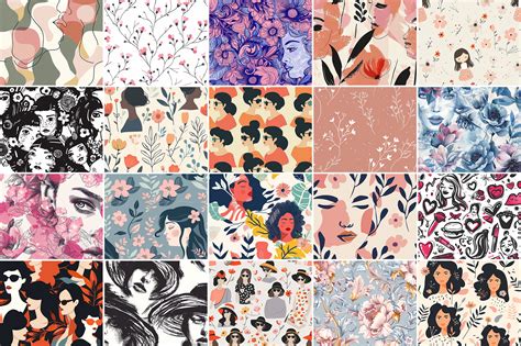 Free Feminine Patterns 600 Seamless Patterns Resource Boy