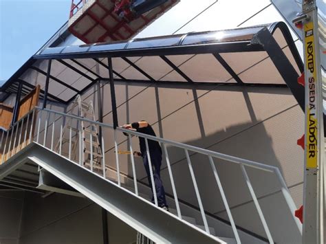 상가 금속 작업 외부 계단 렉산 공사 폴딩도어 갈바 시공 네이버 블로그