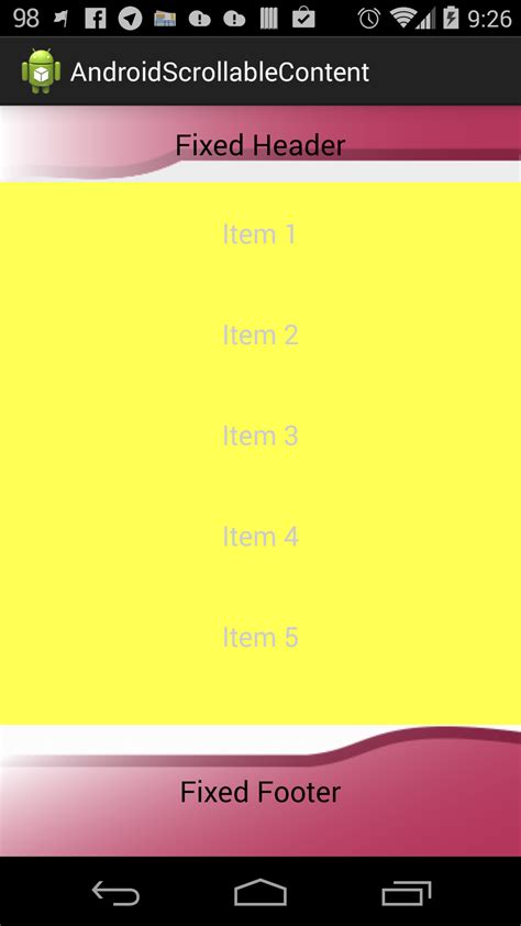 Android Layout Using Image As Background Header Bar And Footer Shows White Paddings Stack