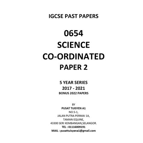 Igcse Past Year Papers Science Co Ordinated Extended 0654 Shopee Malaysia