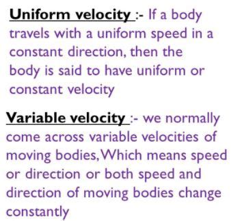Difference Between Uniform And Non Uniform Velocity Velocity What Is Velocity Variables