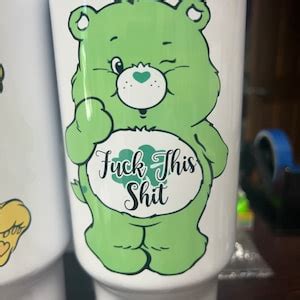 Swear Bear Care Bears 40 Oz Travel Tumblers Funny Gifts Etsy