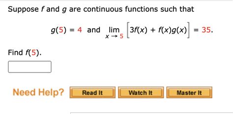 solved suppose f and g are continuous functions such that
