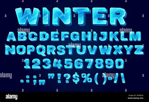 Ice Crystal Font Typeface Type Alphabet Cartoon Vector Abc Letters