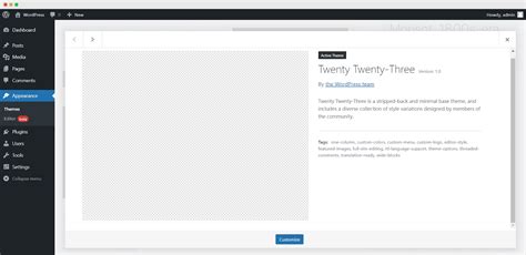 first look at twenty twenty three theme for wordpress