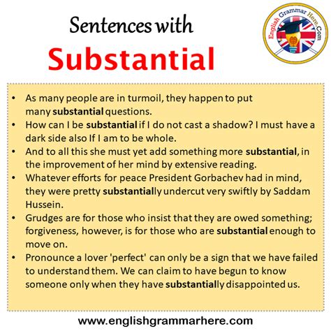 Sentences With Substantial Substantial In A Sentence In English Sentences For Substantial