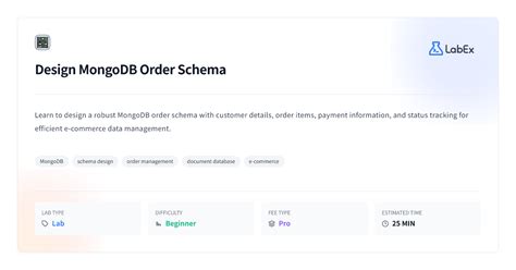 Mongodb 주문 스키마 설계 방법 전자상거래 데이터베이스 모델링 Labex