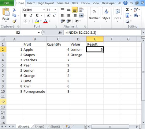 Step By Step Guide To Use Index Function In Excel