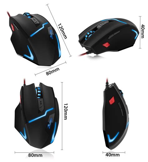 Zelotes T10 Ergonomic Optical Wired Gaming Mouse With 7 Buttons And 7