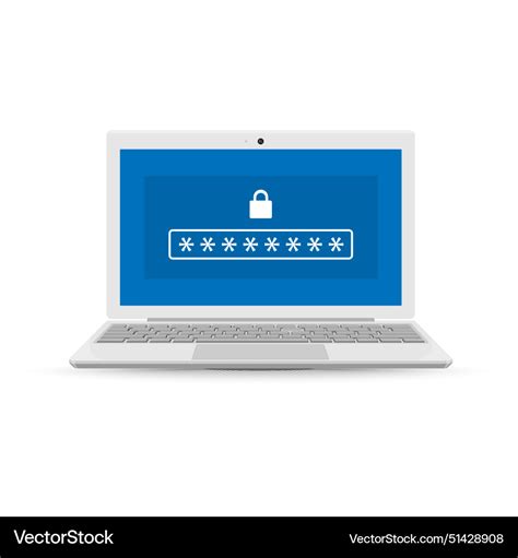 Password Security Access Notice On Laptop Vector Image