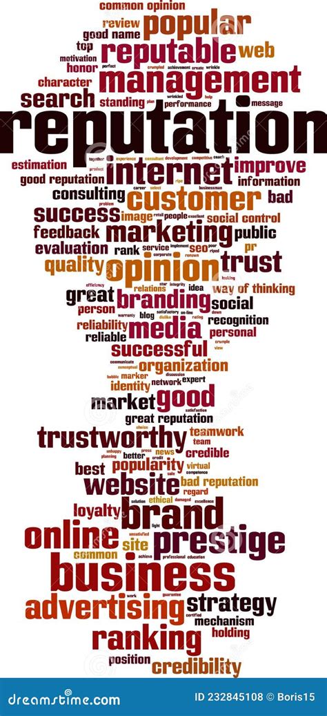 Reputation Word Cloud Stock Vector Illustration Of Advertising 232845108