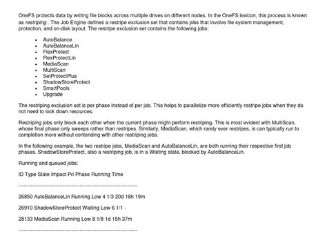 Restriping Exclusion Set Powerscale Onefs Job Engine Dell Technologies Info Hub