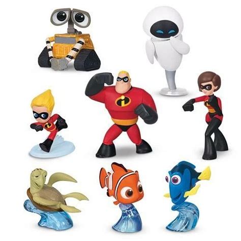 New Disney Pixar Nemo Wall E The Incredible Toy Game 8 Mini Figure Box
